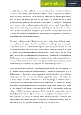 AN APPRAISAL OF ETHICAL ISSUES IN THE TUSKEGEE SYPHILIS STUDY | PDF