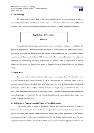 An appraisal of gravity model for kurundwad town and its | PDF