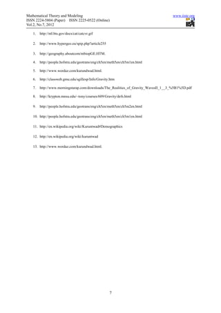 An appraisal of gravity model for kurundwad town and its | PDF