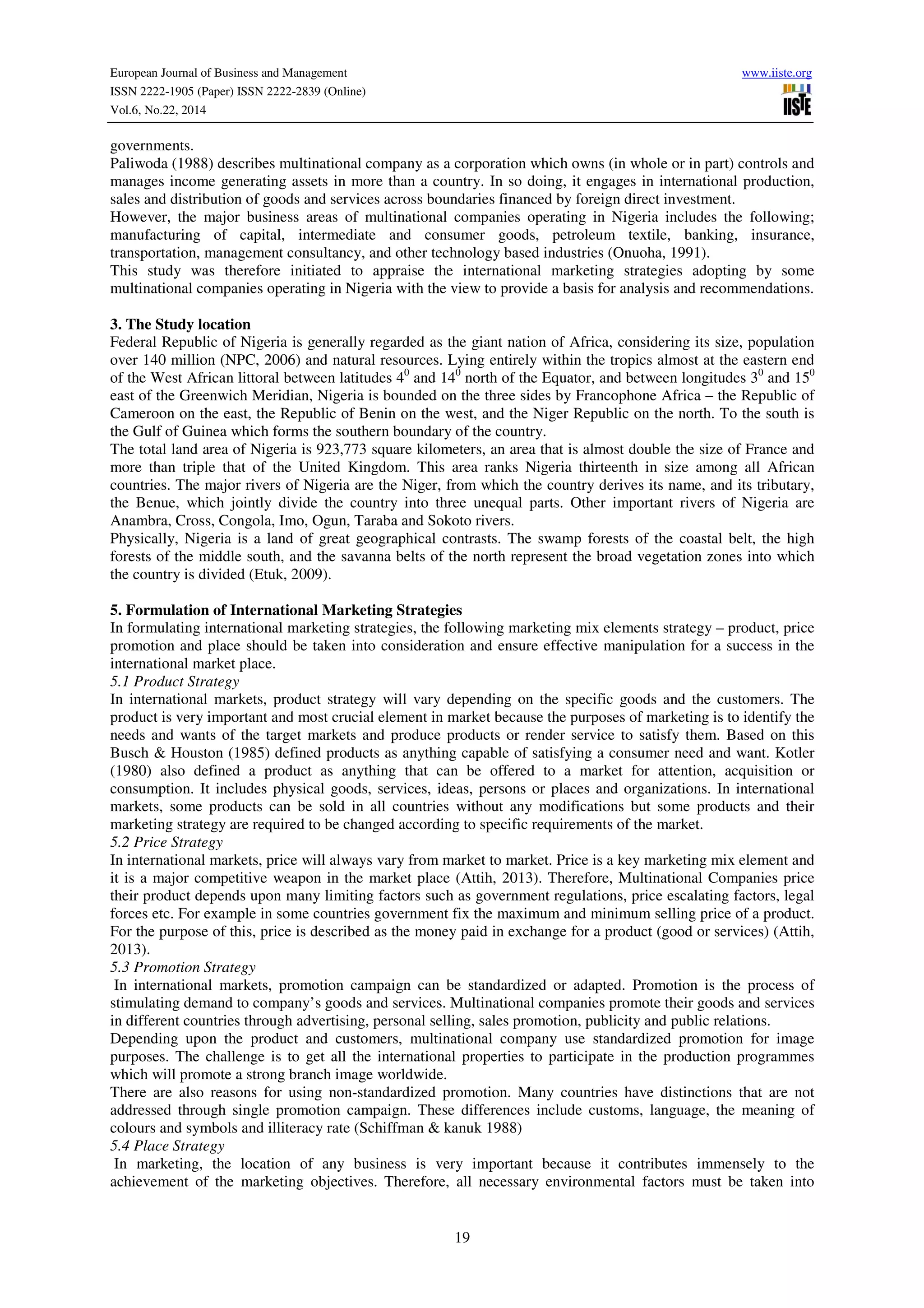 An appraisal of marketing strategies of the multinational companies in nigeria | PDF