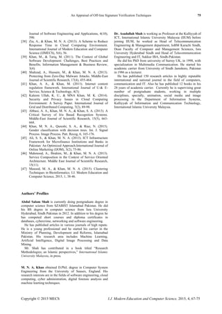 An appraisal of offline signature verification techniques | PDF