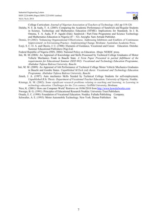 An appraisal of technical skills possessed by technical college auto ...