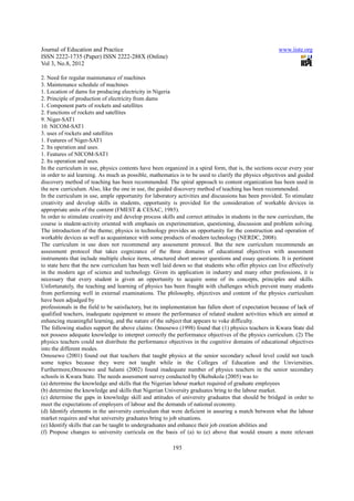 An appraisal of the new nigerian senior secondary school physics ...