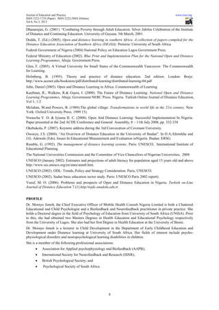 An appraisal of the open and distance learning programme in nigeria | PDF