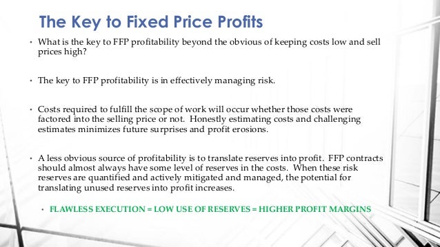 An approach for costing, pricing, and managing ffp
