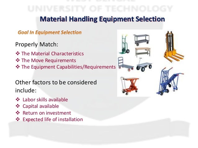 An approach for selection of material handling equipment and material…