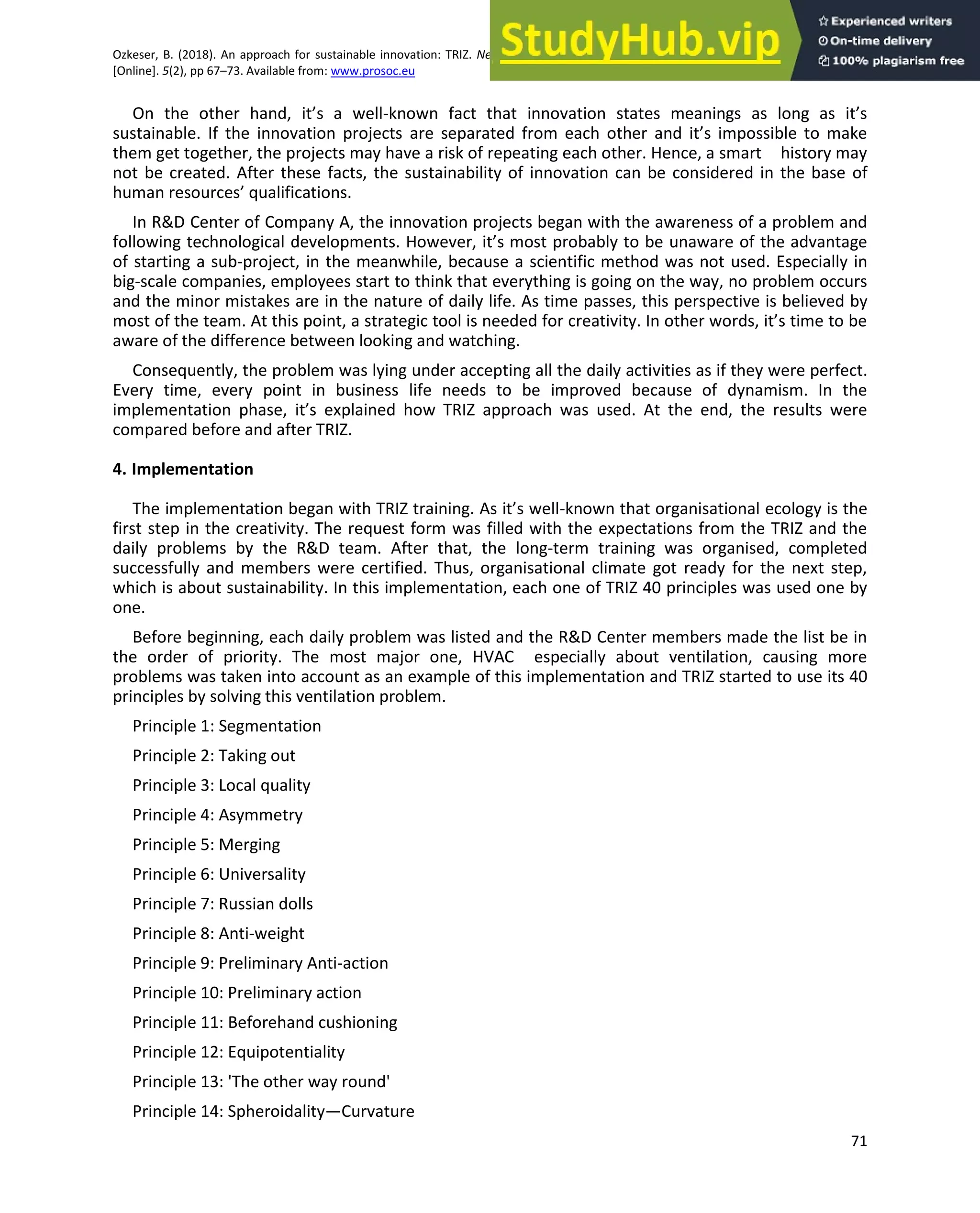 An Approach For Sustainable Innovation TRIZ | PDF | Computer Software and Applications | Computing