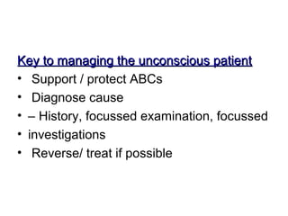 An approach to an unconscious patient | PPT