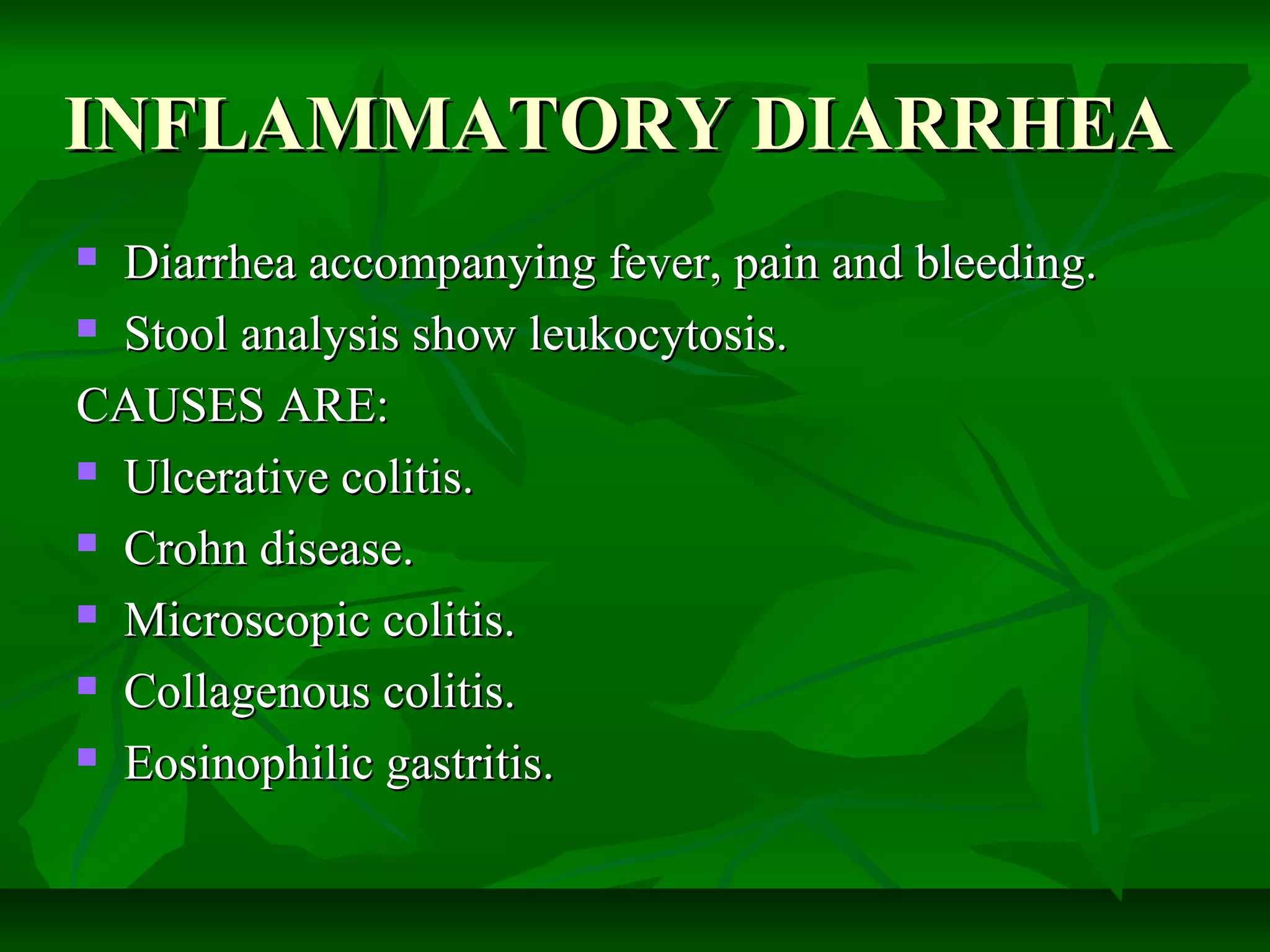 An approach to a patient with chronic diarrhea | PPT | Digestive ...