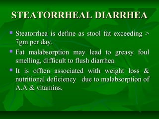 An approach to a patient with chronic diarrhea | PPT