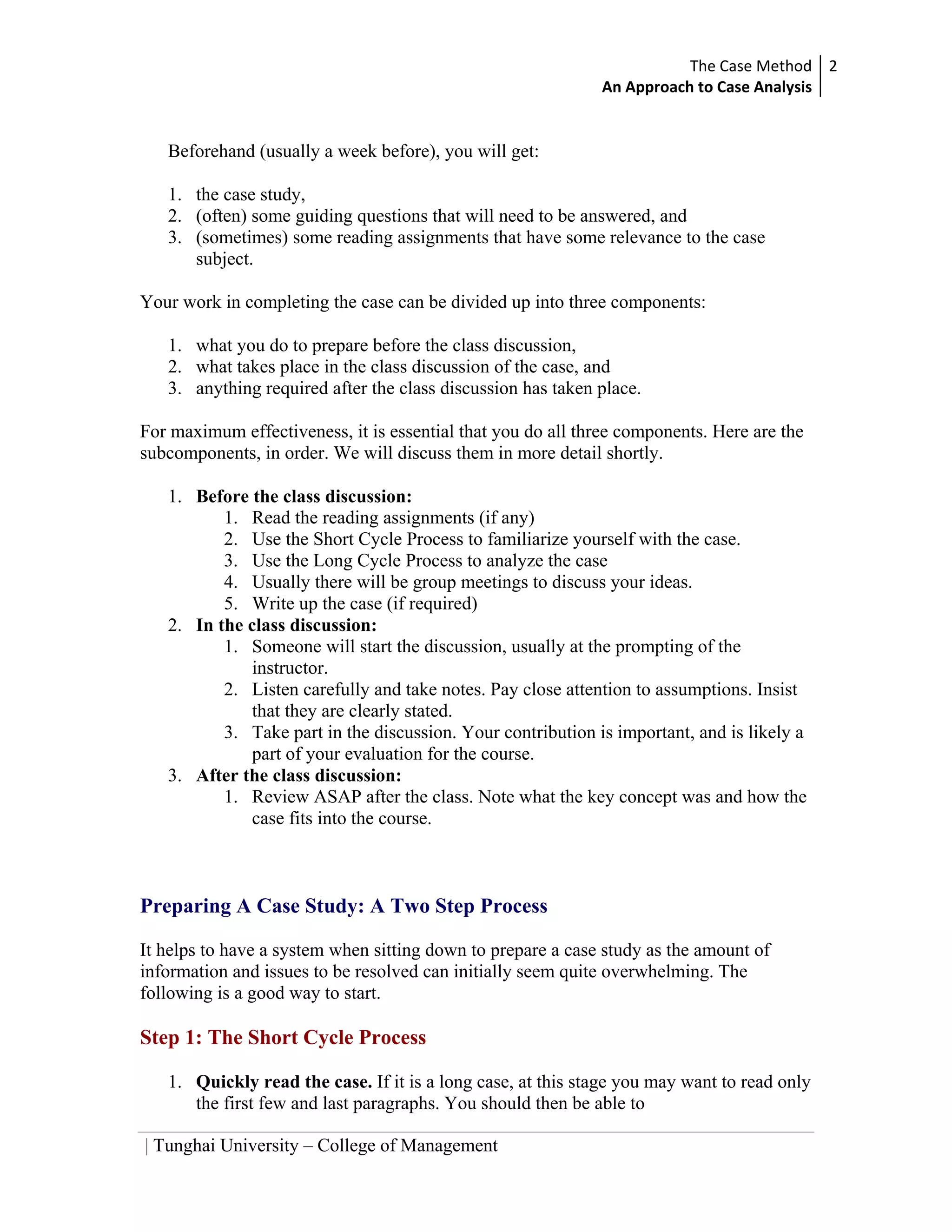 An Approach To Case Analysis | PDF