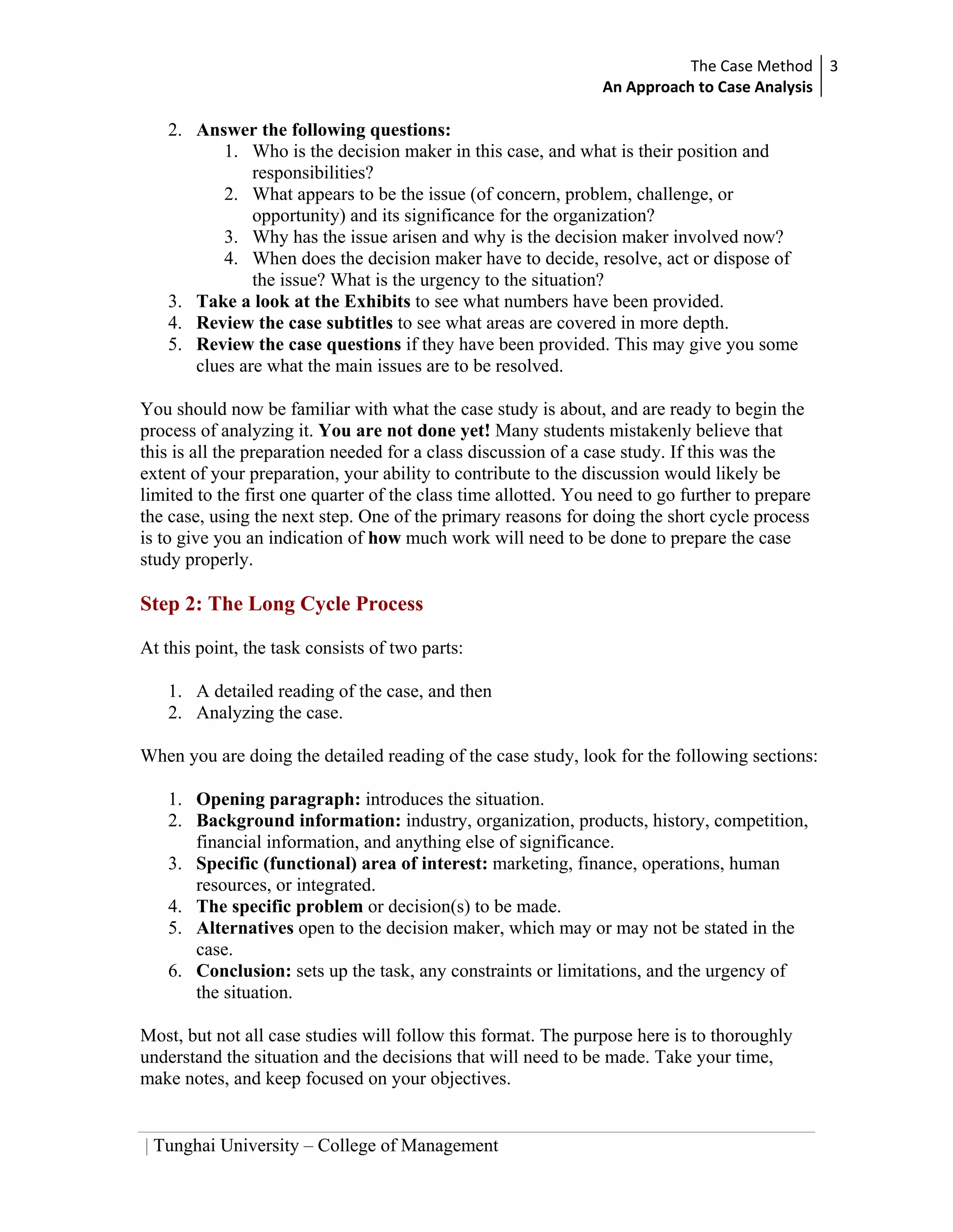 An Approach To Case Analysis | PDF