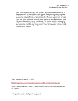 An Approach To Case Analysis | PDF