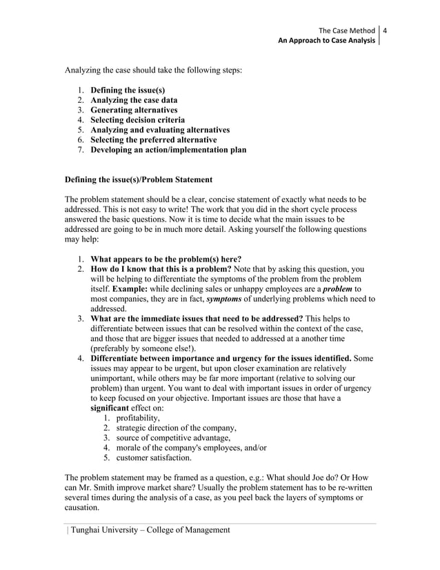 An Approach To Case Analysis | PDF