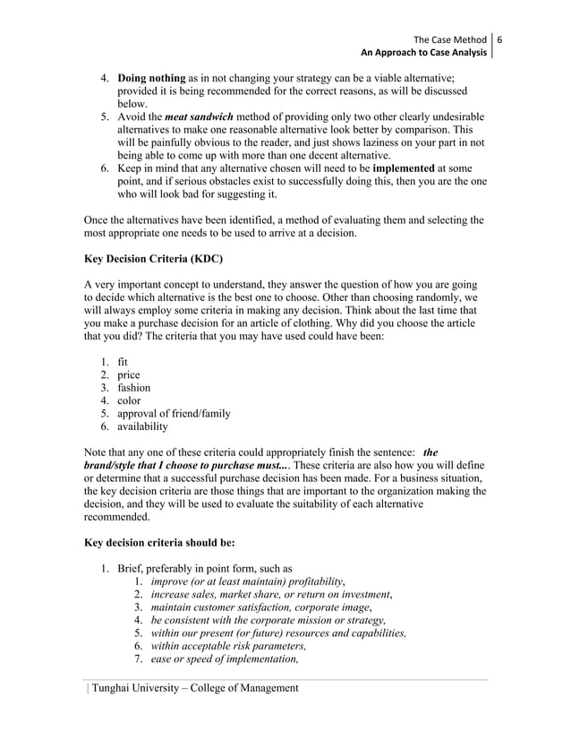 An Approach To Case Analysis | PDF