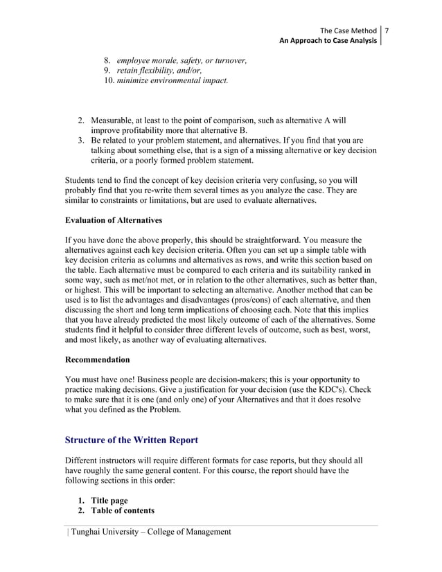 An Approach To Case Analysis | PDF