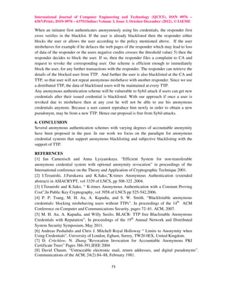 An approach to revoke blacklisted anonymous credential users through ttp | PDF | Internet ...