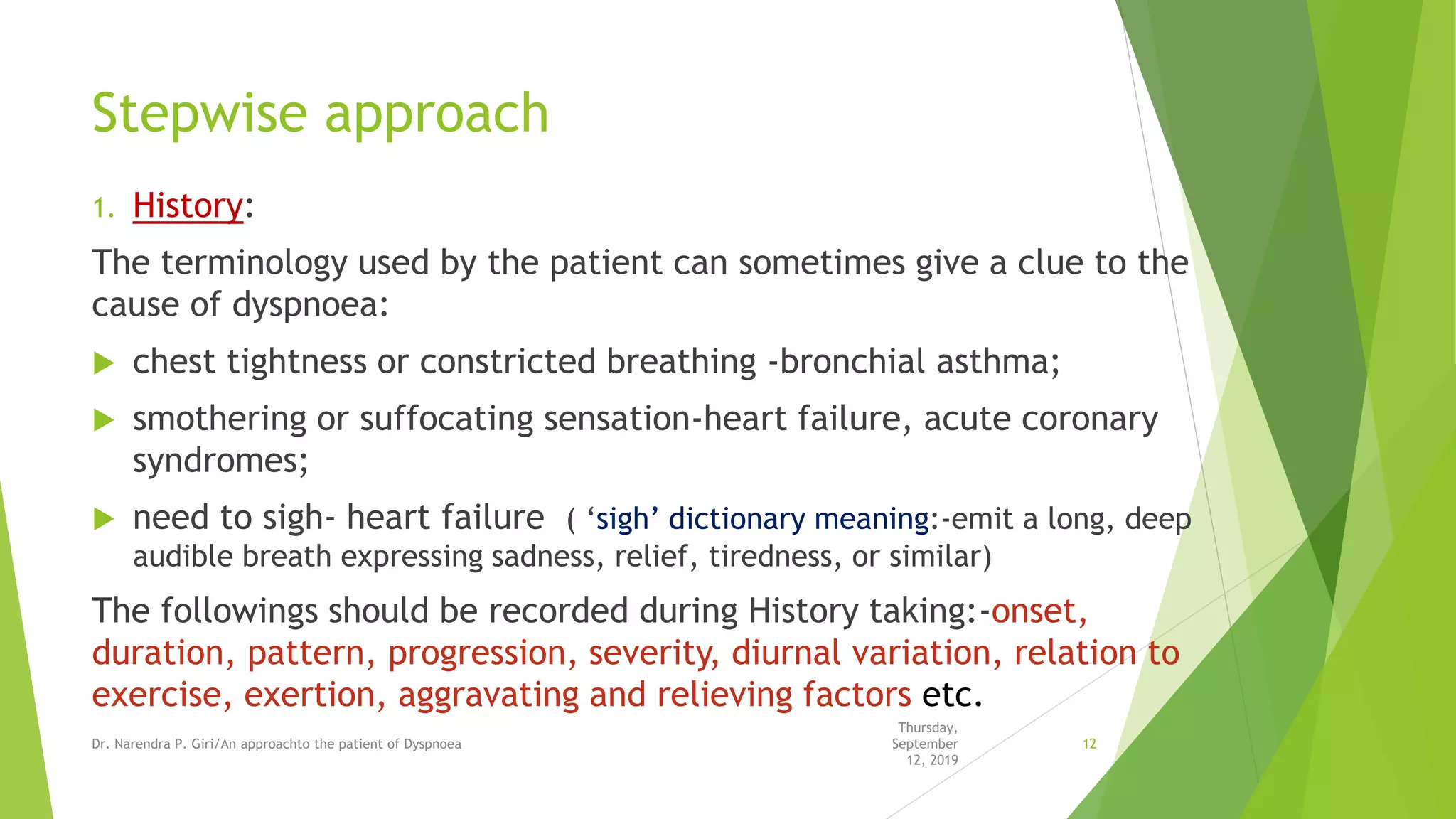 An approach to the patient of dyspnoea | PDF
