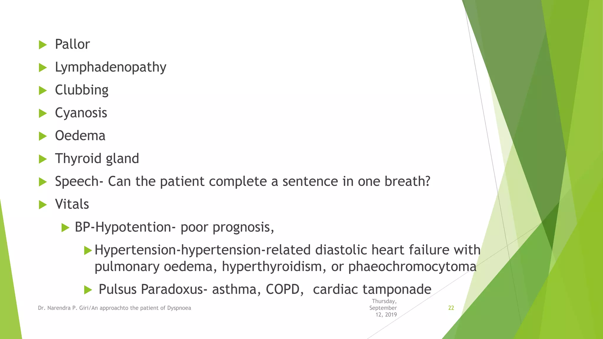 An approach to the patient of dyspnoea | PDF