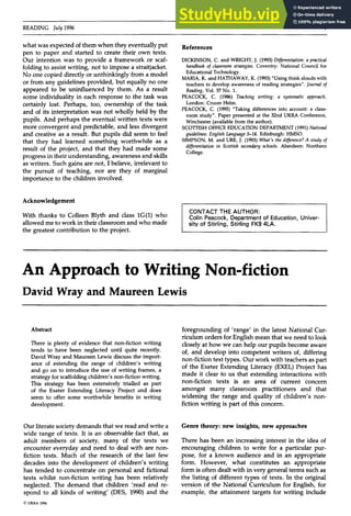 An Approach To Writing Non-Fiction | PDF