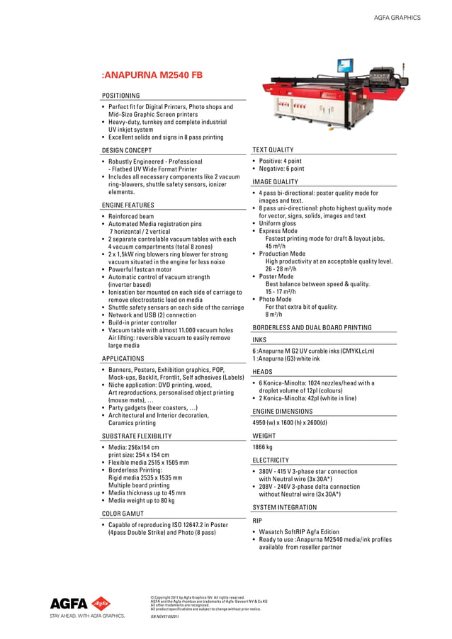 AGFA :Anapurna M2540 FB | PDF