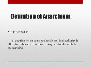 Anarchism | PPTX