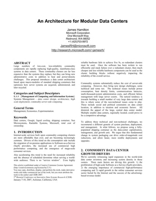 An architacture for modular datacenter | PDF