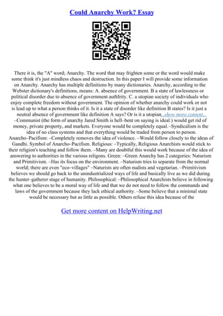 Anarchy Essay | PDF