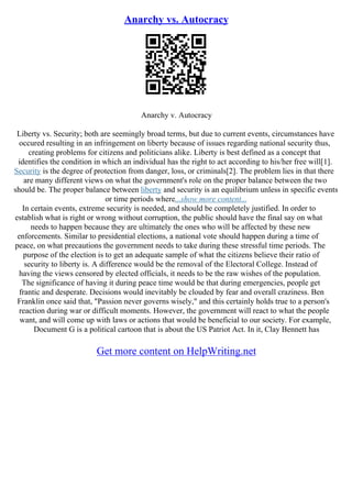 Anarchy Essay | PDF