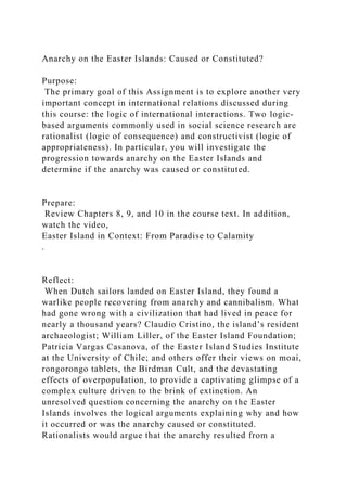 Anarchy on the Easter Islands Caused or ConstitutedPurpose | DOCX