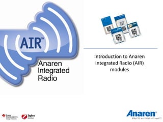Anaren AIR Low-Power RF Modules | PPT