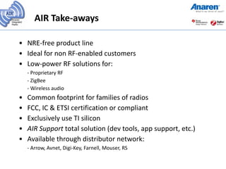 Anaren AIR Low-Power RF Modules | PPT