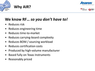 Anaren AIR Low-Power RF Modules | PPT