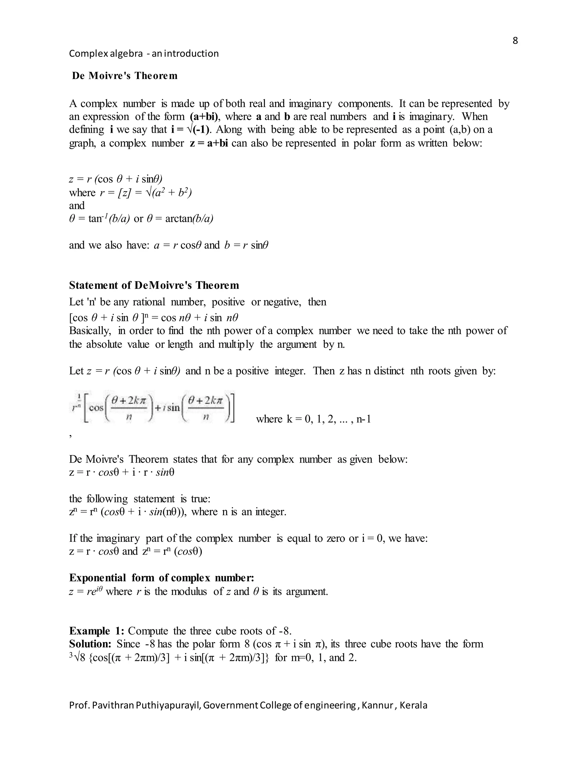 An argand diagram uses the real and imaginary parts of a complex number ...