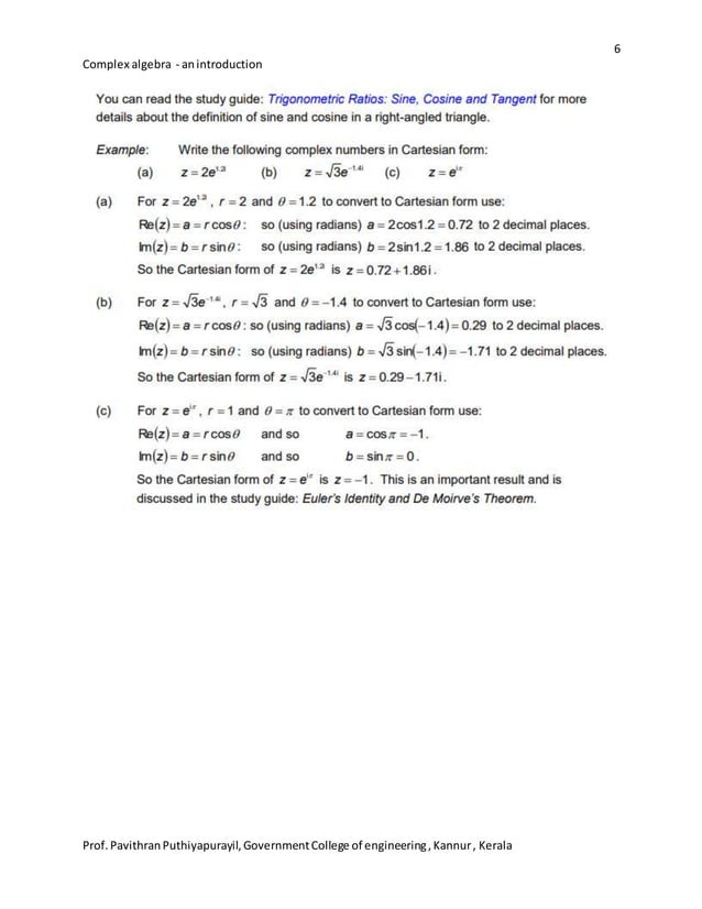 An argand diagram uses the real and imaginary parts of a complex number ...