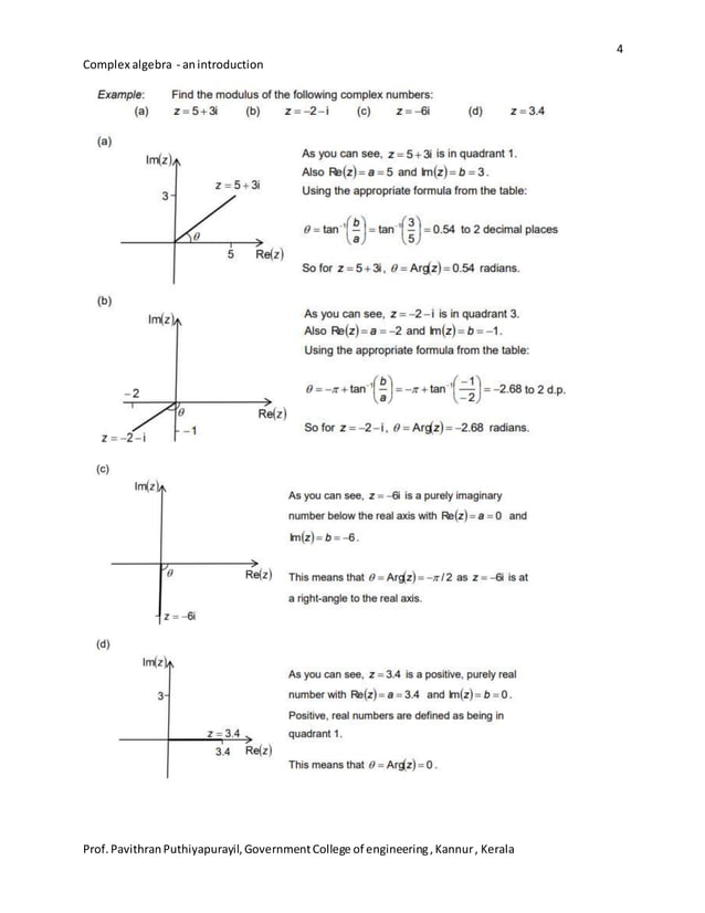 An argand diagram uses the real and imaginary parts of a complex number ...