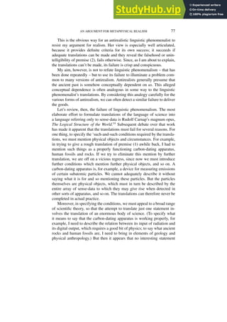 An Argument For Metaphysical Realism | PDF