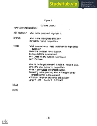 An Arithmetic Verbal Problem Solving Model For Learning Disabled ...