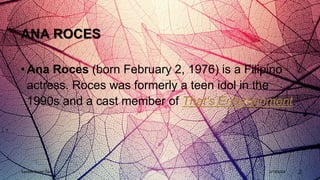 Ana Roces Biography, Life, Career, PersonaliLife.pptx