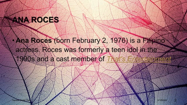 Ana Roces Biography, Life, Career, PersonaliLife.pptx | Television ...