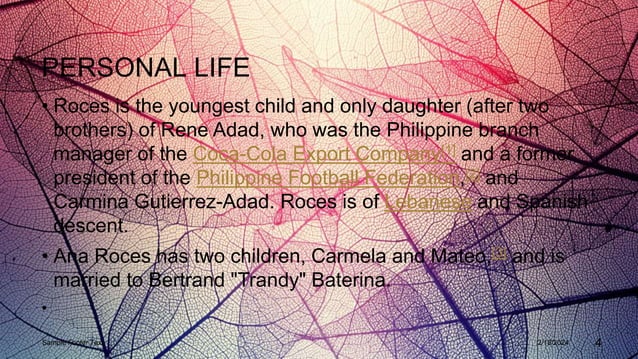 Ana Roces Biography, Life, Career, PersonaliLife.pptx | Television ...