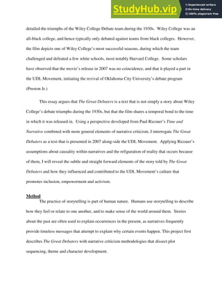 A Narrative Analysis of the Film The Great Debaters and its ...
