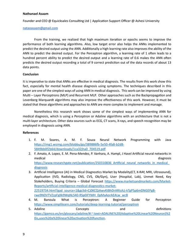 An Artificial Neural Network Based Medical Diagnosis of Mental Health Diseases | PDF