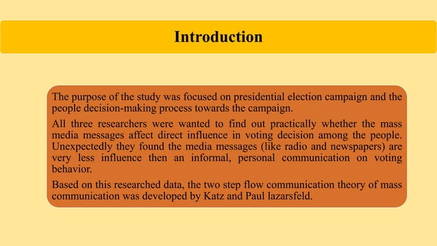 Two Step Flow Theory