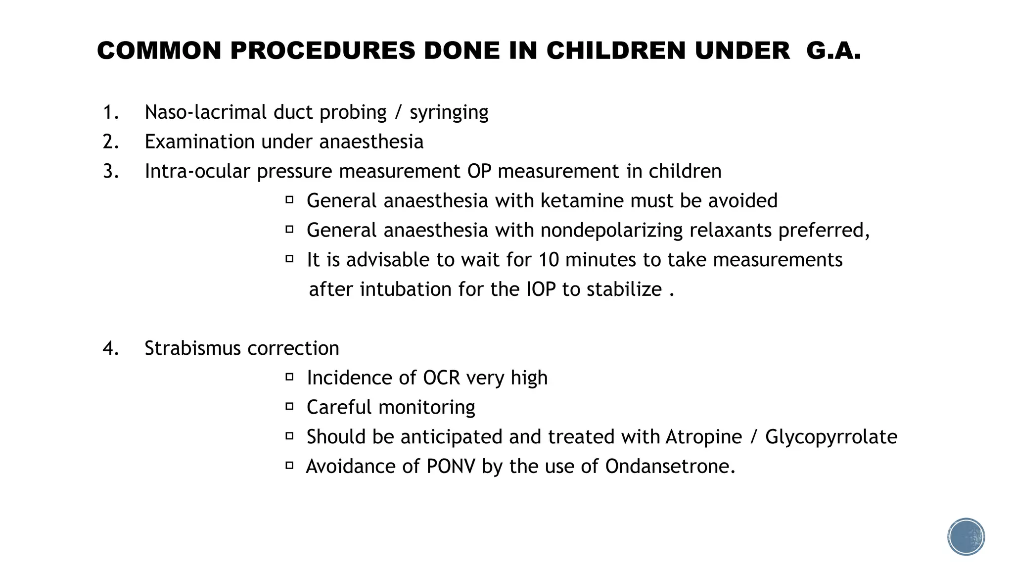 Anasesthesia for ophthalmic surgery | PPTX