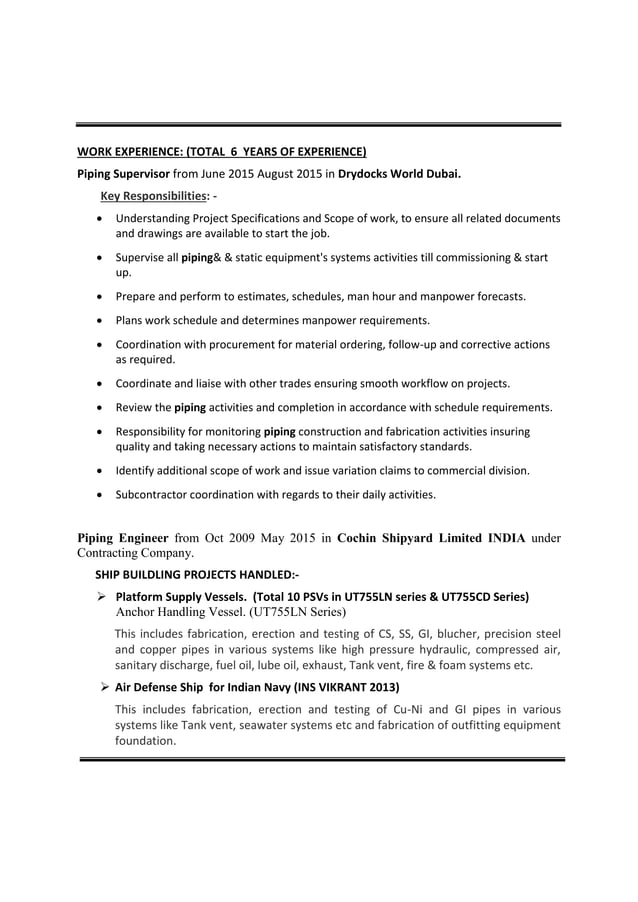 Anas M H Mechanical Piping Engineer 2016 | PDF