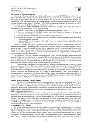 An assessment of housing satisfaction among | PDF