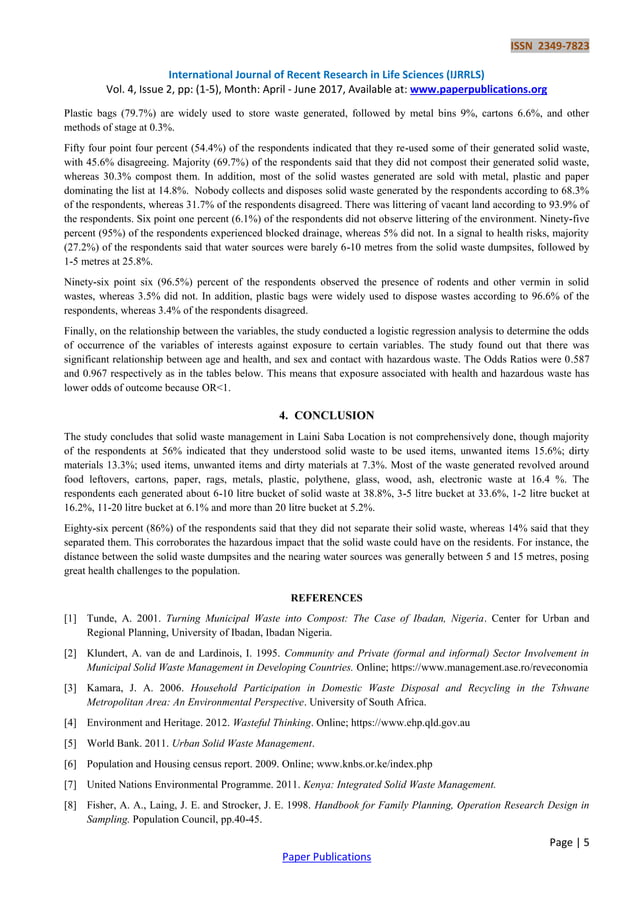 An Assessment of How Various Types of Solid Wastes Affect Their ...
