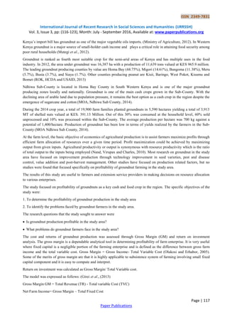 AN ASSESSMENT OF PROFITABILITY OF GROUNDNUT PRODUCTION USING GROSS ...