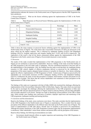 An assessment of stakeholders’ perception of the implementation of universal basic education in ...
